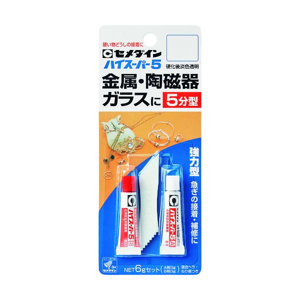 ※商品の詳細はメーカー公式サイトをご覧ください。【質量】19g【特長】●硬質材料に最適です。●耐熱性、耐水性、耐薬品性に優れます。●混合して5分後から硬化が始まります（23℃）。●主剤を青色に着色しており、混合が完了すると青色が消えます。●...