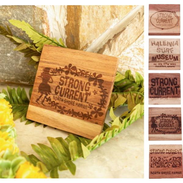 HAWAII現地でも愛されているSTRONG CURRENT(ストロングカレント)のウッドコースターです。華やかな食卓の演出にもなりますね☆サイズ：縦10/ 横10/厚み0.8素材：木