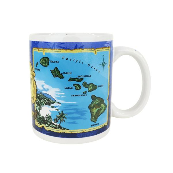 ハワイ諸島をデザインしたマグカップがハワイから届きました!食卓に彩りを添えてくれます。素敵な箱に入っているのでプレゼントにも お土産としても最適です♪サイズ:直径 8×9.5ｃｍ材質:陶器電子レンジ・食洗機使用可