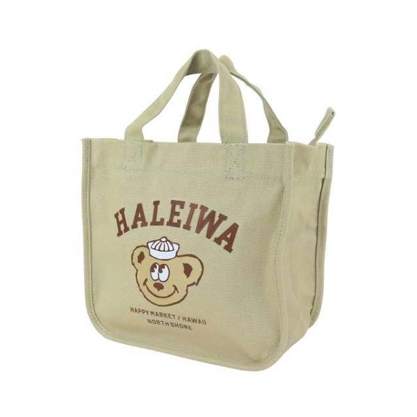 HALEIWA HAPPY MARKETNORTH SHORE HAWAIIハレイワのトートバッグにベアー柄が登場!入れ口は、ジップ(ファスナー)タイプ、内ポケットが付いてます。ちょっとしたお出かけやランチバッグお散歩にぴったりです☆内ポケ...