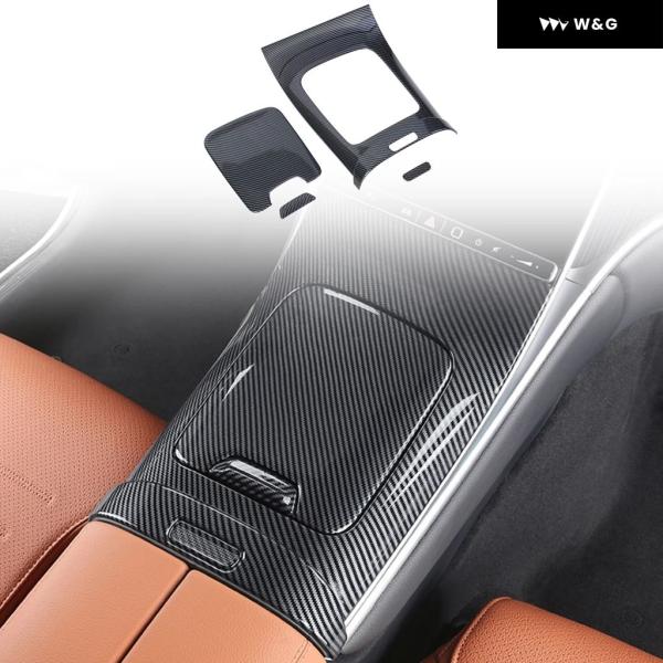 メルセデス ベンツ GLC X254 C254 2023-2025 車内 カーボン スタイル ギア シフト フレーム カバー トリム ABSアクセサリー 4個 カスタムパーツ アクセサリー 交換用部品Hign-concerned Chemi...