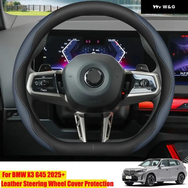 BMW X3 G45 2025+ 車用レザー ステアリングホイール カバー 滑り止めカバー 自動車アクセサリー カスタムパーツ アクセサリー 交換用部品Hign-concerned Chemical:NoneItem Diameter:38...