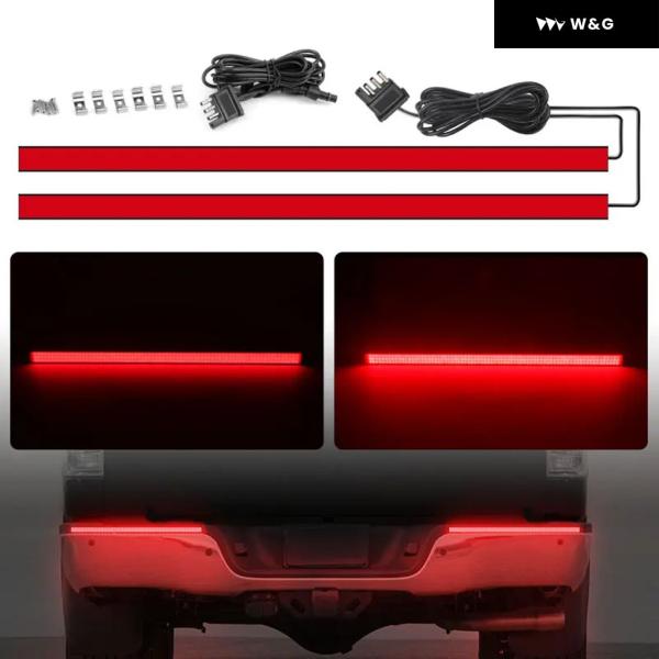 4ピンLED テールライト バーストリップ 15インチ アルミ レッド DRL ブレーキライト 防水 汎用 ジープ ピックアップ トラック SUV RV ATV 12V カスタムパーツ アクセサリー 交換用部品Hign-concerned ...