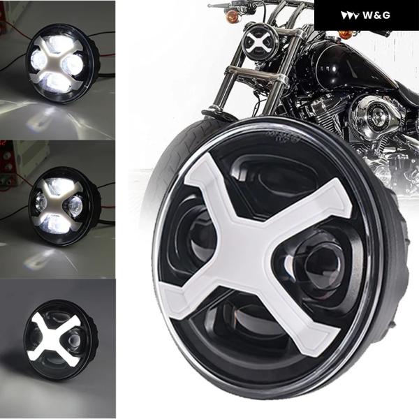 5.75インチ LED ヘッドライト モト デイタイム ランニング ライト 5D LED ヘッドランプ ハーレー ダイナ スポーツ FXD ファット ボブ ストリート BOBFXDB FXR FXDL カスタムパーツ アクセサリー 交換用部...