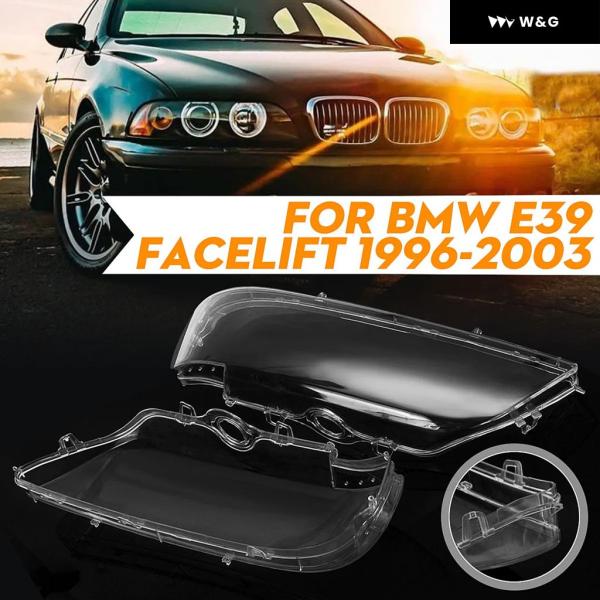 車用 ヘッドライト カバー BMW E39 フェイスリフト 1996-2003 ヘッドランプ シェル ガラスレンズ キット 2000-02 63128375301 63128375302 2002 カスタムパーツ アクセサリー 交換用部品H...