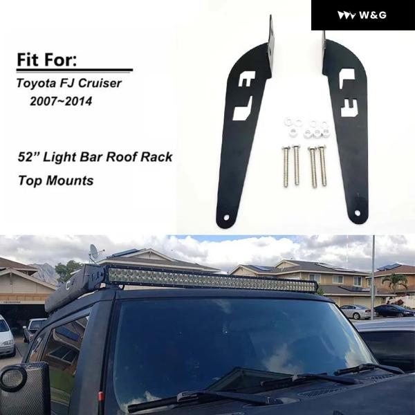 トヨタ FJ クルーザー 2007-2014 フロントガラス 上部 52インチ LED ライトバー マウント ブラケット ホルダー カー スタイリング カスタムパーツ アクセサリー 交換用部品Ingress Protection:IP67L...