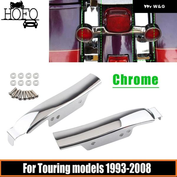 1ペア ブラック/クローム オートバイ バイク リアフェンダー ブラケット サドルバッグ フィラー パネル ソリッドストリップ ツーリングモデル 1993-2008 FLHRCI FLTR カスタムパーツ アクセサリー 交換用部品Hign-...