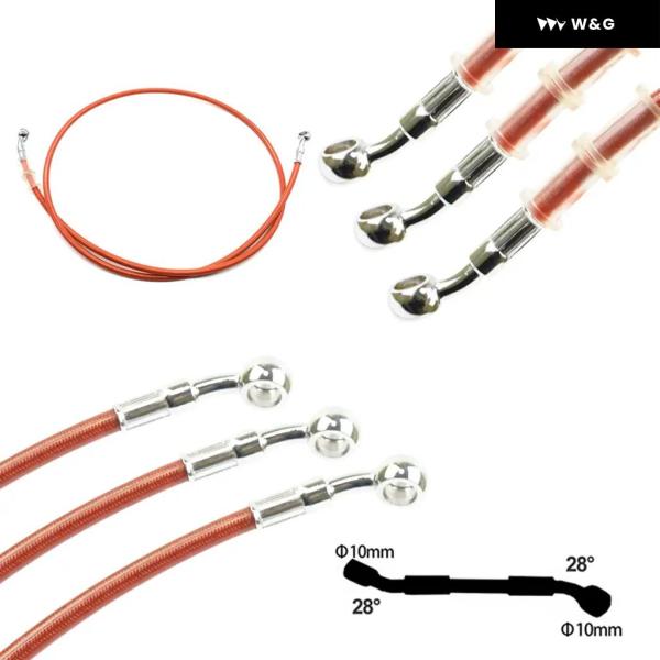 AN3編組モトブレーキホースM10バンジョーラインブレーキケーブル油圧クラッチバンジョーパイプオートバイATVレーシングDOTオイルパイプライン カスタム パーツ アクセサリーYear:universal for 10mm banjo, 2...