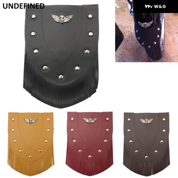 バイク用フェンダー マッドフラップ レザータッセル スカル フロントフェンダートリム ハーレー スポーツスター 883 1200 XL ソフテイル ダイナ FXD 汎用 カスタム パーツ アクセサリーItem Weight:63gItem ...