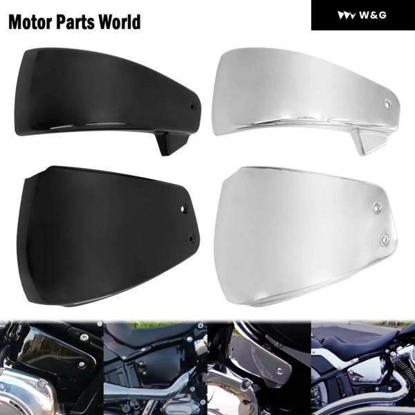 オートバイABSバッテリーサイドフェアリングカバー ブラック/クローム ハーレー ソフテイル 2018-2021 ブレイクアウト ファットボーイ ヘリテージクラシック FLHC 107 カスタム パーツ アクセサリーSpecial Feat...