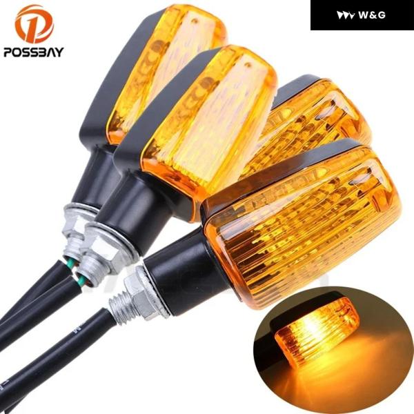 4個汎用オートバイウィンカーライトブリンカーバルブアンバーフラッシャーライトホンダカワサキスズキヤマハランプ カスタム パーツ アクセサリーHign-concerned Chemical:NoneItem Type:Turn Signal ...