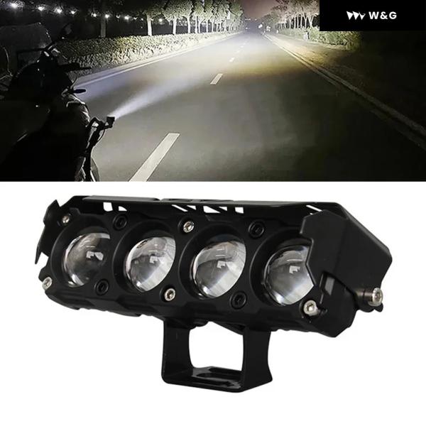 汎用バイクLEDフォグランプ補助ランプ4レンズ25W 6000LMハイ/ロービームバイクヘッドライトLEDフォグランプスポットライト カスタム パーツ アクセサリーHign-concerned Chemical:NoneColor Temp...