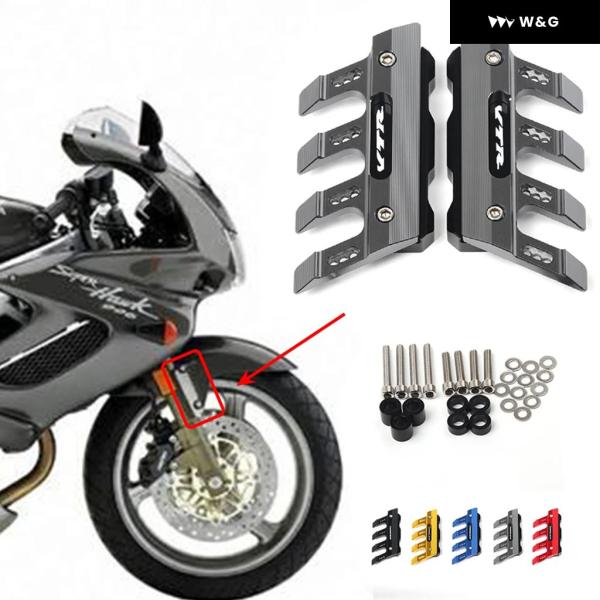 HONDA VTR1000F /FIRESTORM バイク用マッドガード フロントフォークプロテクター ガードブロック フロントフェンダー 転倒防止スライダー アクセサリー カスタム パーツ アクセサリーHign-concerned Che...