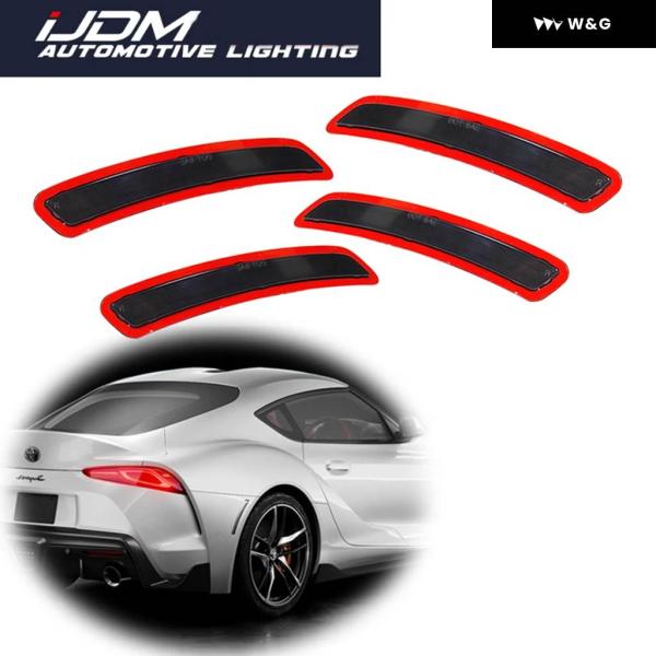 トヨタ GR スープラ 2020 2021 2022 スモークレンズ カーフロント/リアフェンダー サイドマーカーライトリフレクターカバーシェル 電球/ソケットなし カスタム パーツ アクセサリーHign-concerned Chemica...