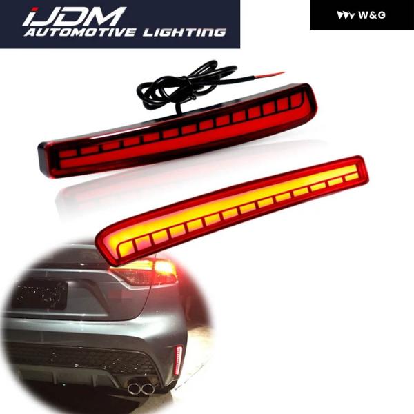 2020 2021 トヨタ カローラ レッド LED 3-IN-1 車用リアバンパーリフレクター テール/ブレーキライト リアフォグランプ ダイナミックウィンカー付き カスタム パーツ アクセサリーHign-concerned Chemic...