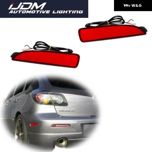マツダ 3 セダン/ワゴン 5 6 赤色 LED 車用 リアバンパーリフレクター サイドマーカーライト テール/ブレーキライト シーケンシャルウィンカー付き カスタム パーツ アクセサリーHign-concerned Chemical:No...