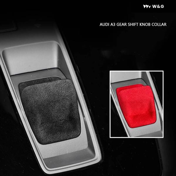 AUDI A3 2022 ELECTION ALCAN TARA ギアレバースティックシフトカラーカバー ブラック レッドインテリアカー カスタム パーツ アクセサリーHign-concerned Chemical:NoneItem Wei...