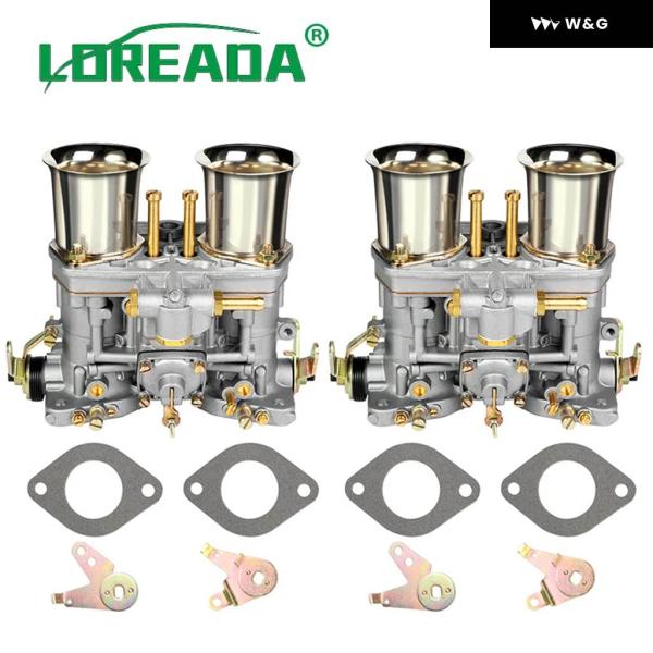 2個 X 40IDFキャブレターキャブアセンブリ交換用2バレルウェーバーキャブレターVERGASER BUG VWビートルフィアットエアホーン付きSOLEX DELLORTO カスタム パーツ アクセサリーHign-concerned Ch...