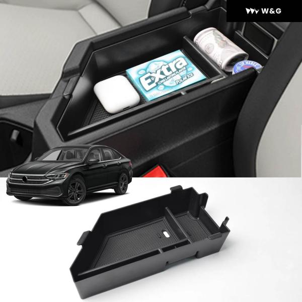 センターコンソールトレイ フォルクスワーゲン VW ジェッタ 2020-2024 アームレストボックス ストレージ ABSアクセサリー 車用ストレージ センターコンソールオーガナイザー カスタム パーツ アクセサリーProduct shap...