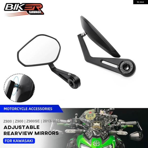 Z900 ZR900 バックミラー カワサキ Z900SE Z800 ZR800 2013-2025 バイク アクセサリー 調整可能 リアビューミラー サイド カスタム パーツ アクセサリーHigh-concerned chemical:N...