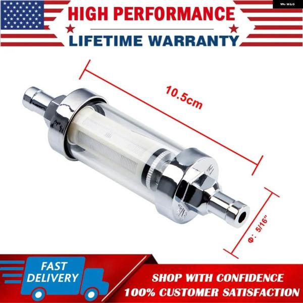 5/16インチ 汎用 クロームガラス クリアビュー 燃料 フィルター ガソリン ディーゼル インライン カスタム パーツ アクセサリーCountry/Region of Manufacture:CHINAManufacturer Part ...