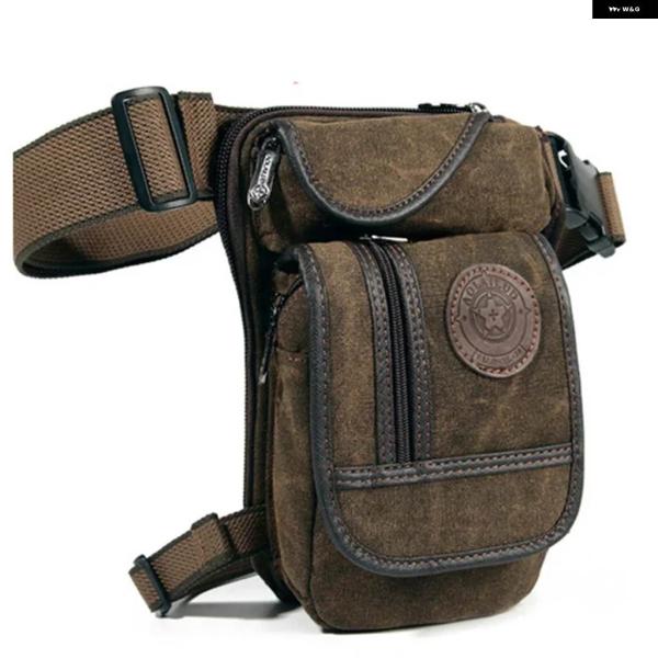 メンズ キャンバス ドロップレッグバッグ バイク メッセンジャーショルダーバッグ ベルト ヒップ バム ウエスト ファニーパック カスタム パーツ アクセサリーHigh-concerned chemical:NoneSpecial Feat...