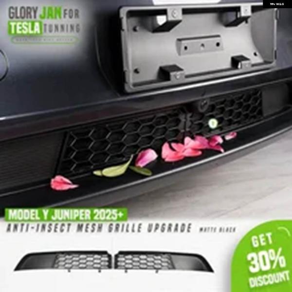 2025 テスラ モデルY ジュニパー フロント バンパー グリル プロテクター OEM 防虫メッシュベントカバー 虫よけアクセサリーHigh-concerned chemical:NoneMaterial:ABS+alloyOrigin:...