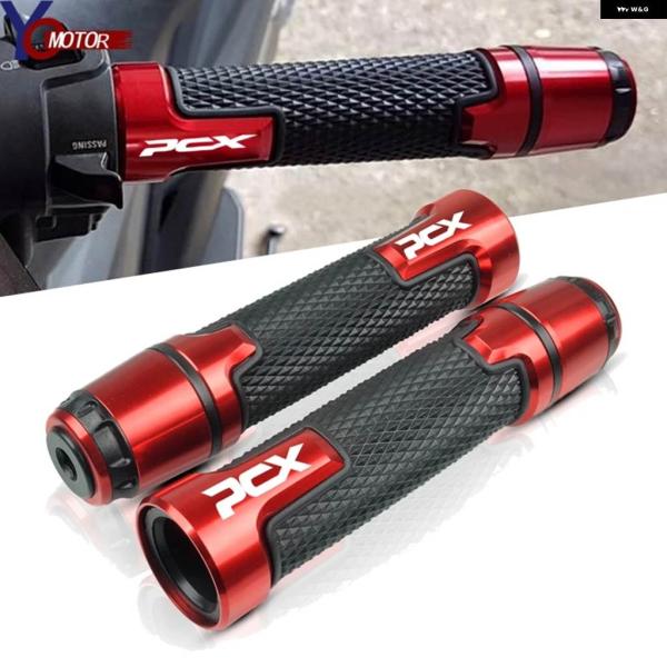ホンダPCXPCX 125 150 2015-2016用赤 オートバイ CNCアルミ ラバーハンド グリップ - 19 7/8インチ 22MM ハンドルバー グリップ カスタム パーツ アクセサリーHigh-concerned chemic...