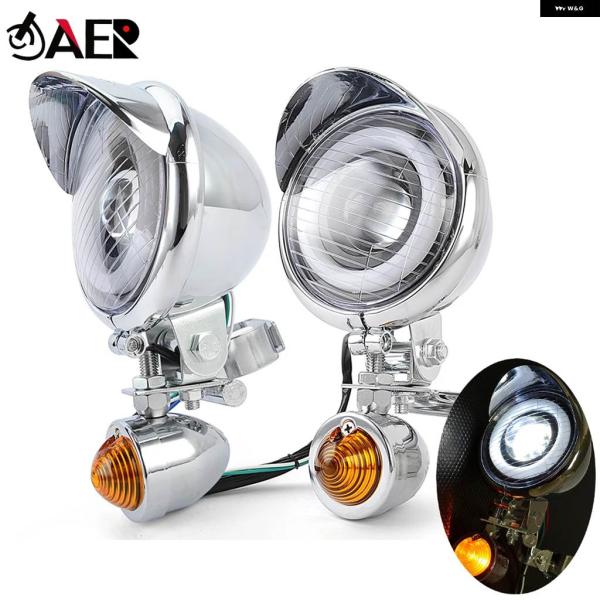 バイク クロームLEDウィンカー通過スポット フォグライト バーツーリング チョッパー カスタム パーツ アクセサリーHigh-concerned chemical:NoneLumens:3400LMColor Temperature:65...