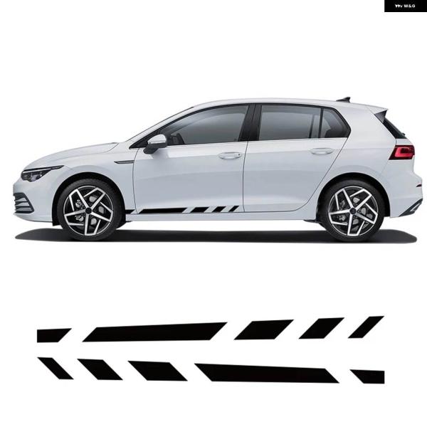 2枚 ドアサイドストライプ ステッカー VW フォルクスワーゲン ゴルフ 8 MK8 GTI クラブスポーツ エステート Rライン オール トラック GTD GTE 2020 2021 2022 - カスタム パーツ アクセサリーHigh-...