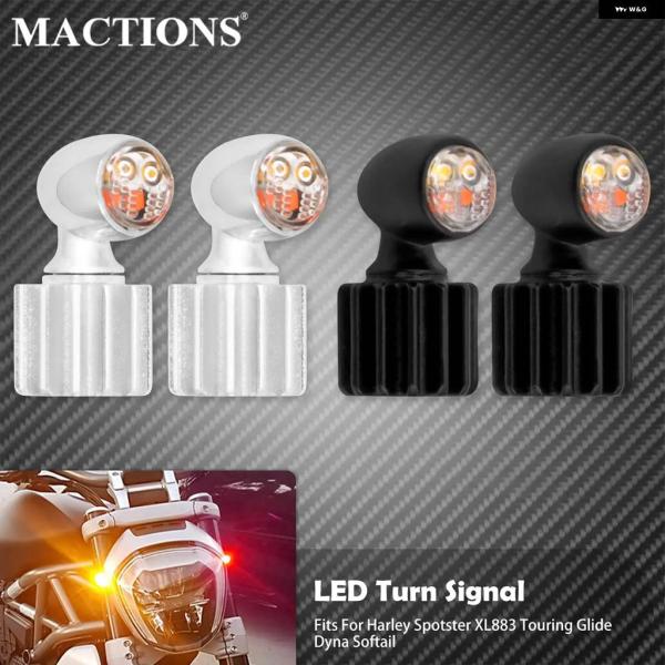 バイク ウィンカー LED ミニ ブレーキライト フロントリア ランニングランプ ブラック/ ハーレー ツーリング ソフテイル スポーツスター カスタム パーツ アクセサリーBattery Included:NoHigh-concerned...