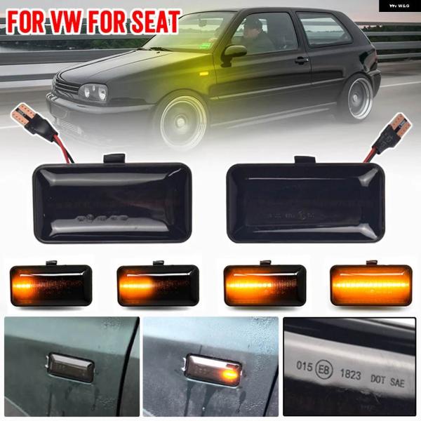 VW ゴルフ 2 3 パサート B3 ヴェント ジェッタ A2 A3 セアト イビサ 2 コルドバ 1 ダイナミック LED サイド マーカーライト ウィンカー ブリンカーランプ カスタム パーツ アクセサリーHigh-concerned ...