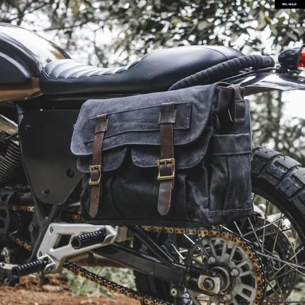 レトロ バイク サドルバッグ 防水 バイク サイドバッグ 大容量 バックパック キャンバス ヴィンテージ ツーリング ライディング サドルバッグ カスタム パーツ アクセサリーHigh-concerned chemical:NoneSpec...