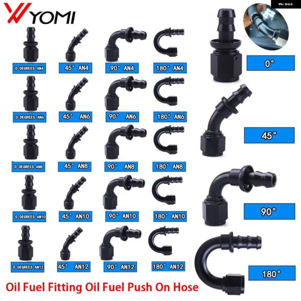 アルミAN4 AN6 AN8 AN10オイル燃料ティングオイル燃料 プッシュ オンホース0 90 45 180度ゴム チューブ ホースエンド カスタム パーツ アクセサリーSpecial Features:yesExternal Testi...