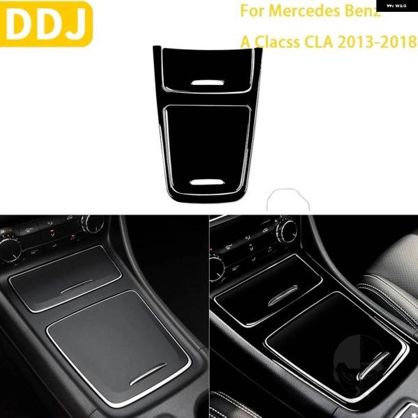 メルセデス ベンツ A クラス CLA 2013-2018 車 ピアノブラック インテリア セントラルストレージ ボックス カバー セット トリム ステッカー ABS カスタム パーツ アクセサリーHigh-concerned chemic...