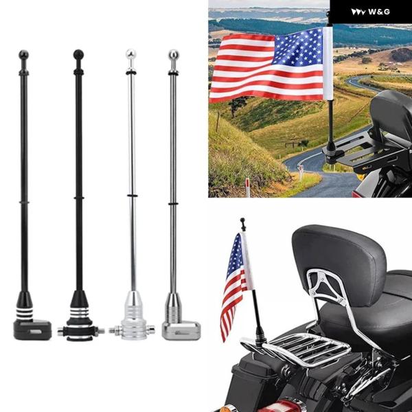 オートバイ バイク アクセサリー フラッグポール ベース付き リアサイド マウント ラゲッジラック デコレーション ハーレー スポーツスター ツーリング FLHT ロードキング グライド カスタムパーツ アクセサリー 交換用部品Protec...
