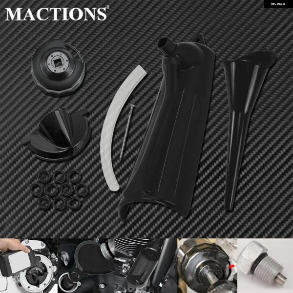 ブラックオイル フィルター ファンネルカバー プライマリーダービーフィルカバー 76MMエンドキャップ オイル フィルター レンチ 1105シーリングOリング ハーレー スポーツスター XL カスタム パーツ アクセサリーProtectiv...