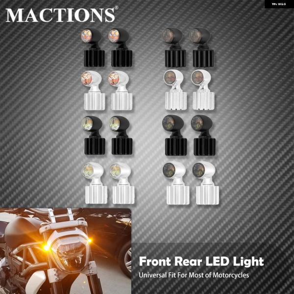 オートバイ バイク LEDブレーキ ウィンカーライト フロントリア ランニング 汎用 ミニランプ ハーレー スポーツスター XL ツーリング ヤマハ BMW カスタム パーツ アクセサリーBattery Included:NoHign-co...