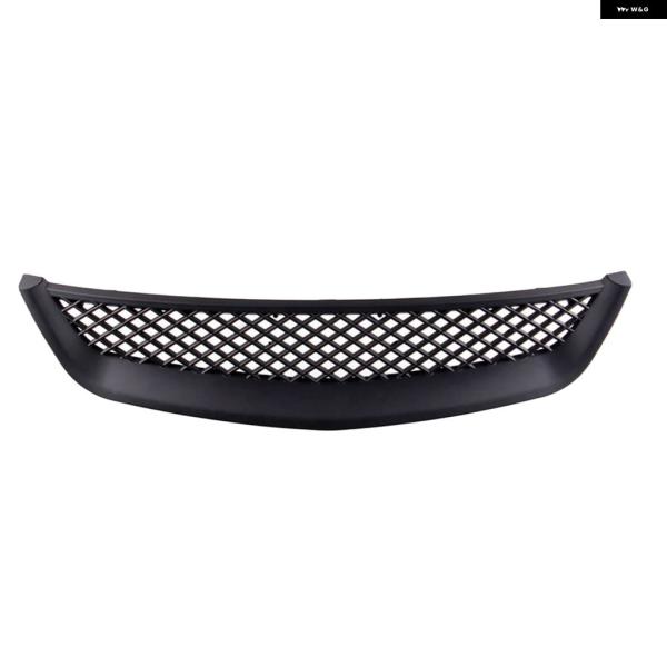 ブラックフロント エンジン フードメッシュ グリル バンパー レーシング グリル ホンダ シビック JDMタイプR 2001-2003 2DR / 4DR EM / ES カスタム パーツ アクセサリーHign-concerned Chem...