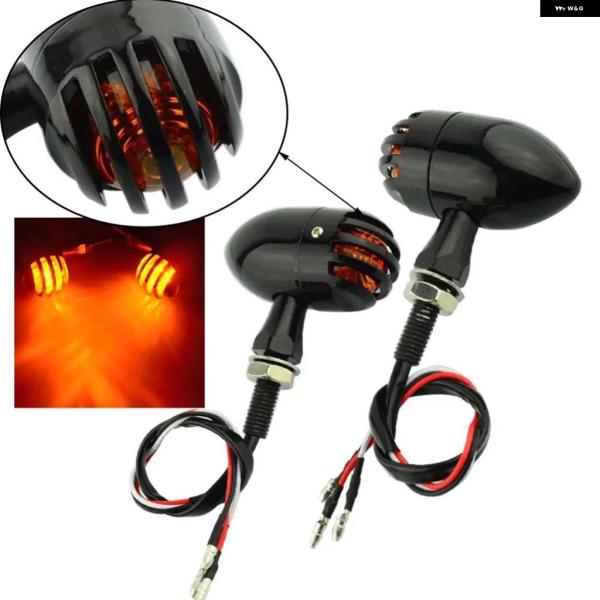 3線式 オートバイ バイク ウィンカーライト ブリンカー ブレット アンバー 電球 インジケーター LED ランプ ハーレー ダイナ スポーツスター XL チョッパー カスタム パーツ アクセサリーHign-concerned Chemic...