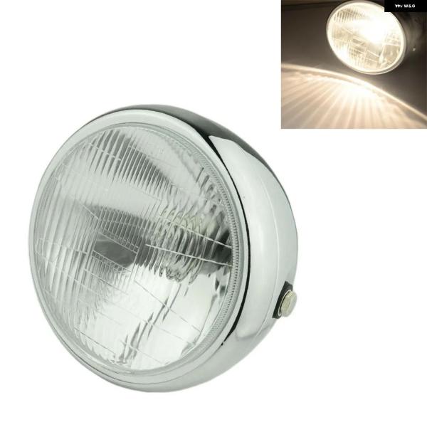 6.5インチ カスタム サイド マウント オートバイ バイク ヘッドライト クローム クリア オートバイ バイク ライト ハーレー ダビッドソン ホンダ CB400 CB500 CB1300 CG125GN125 M109 カスタム パーツ...