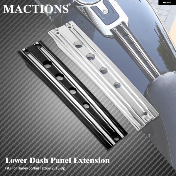 オートバイ バイク 燃料タンク 装飾 トリム CNCブラッククロームダッシュ パネル エクステンションロワー ハーレー ソフテイル ファットボーイFLFBS FLFB 2018-2025 カスタム パーツ アクセサリーHign-concer...