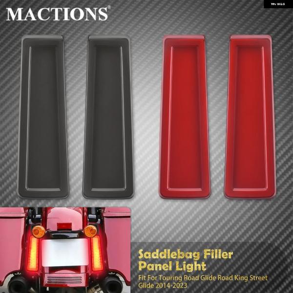 オートバイ バイク LED サドルバッグ フィラー パネル サイドライトリアフェンダーブレーキランニングランプ ハーレー ツーリング ロードキング ストリートグライド 14-23 カスタム パーツ アクセサリーBattery Include...