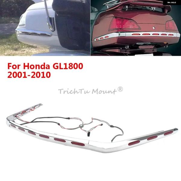 オートバイ バイク クローム サドルバッグ リア トランク デコレーション トリム LEDブレーキランプ テールライト DRLホンダ ゴールドウイング 1800 GL1800 2001-2011 カスタム パーツ アクセサリーBattery...