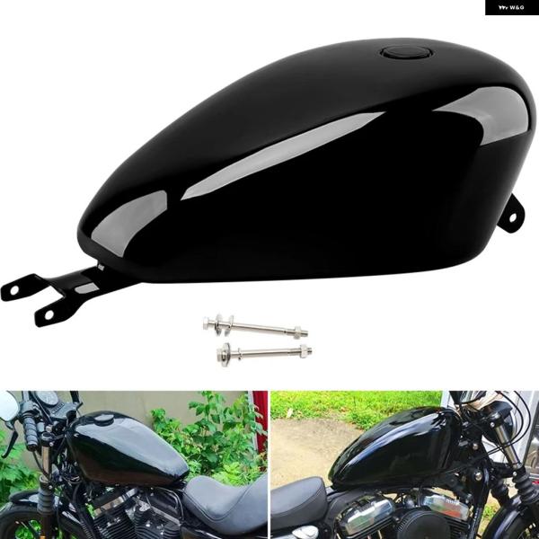 14.4L 3.8ガロン オートバイ バイク グロスブラックガルフロントガス燃料タンク ダイレクト マウント ハーレー スポーツスター 1200 フォーティーエイト 2007年以降 カスタム パーツ アクセサリーHign-concerned...