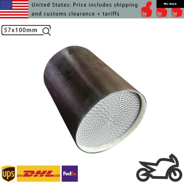 57X100MM EURO3 4 5 6 オートバイ 触媒コンバーター 200CPSI ステンレス コーティング付き カスタム パーツ アクセサリーHigh-concerned chemical:NoneMaterial:Metal Cat...
