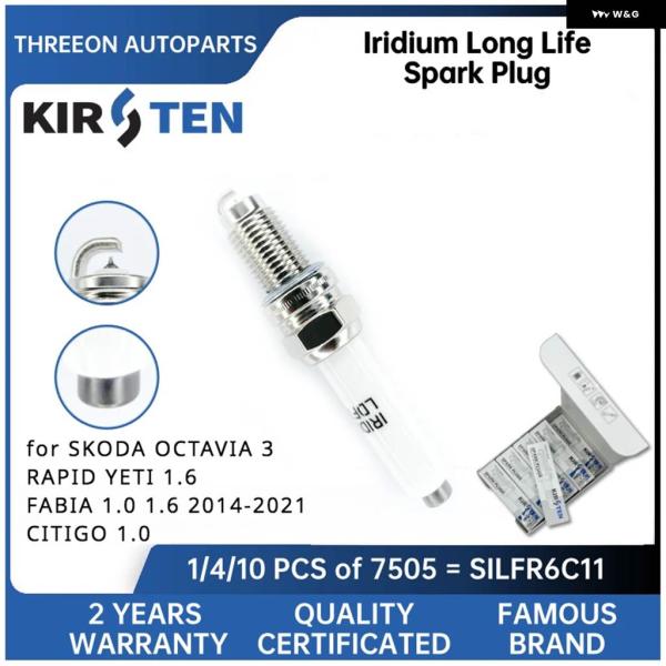 イリジウム スパークプラグ SKODA OCTAVIA 3 RAPID YETI 1.6 FABIA 1.0 1.6 2014-2021 CITIGO 1.0 Y7LER02 04C905606 A/616A/616D カスタム パーツ ア...