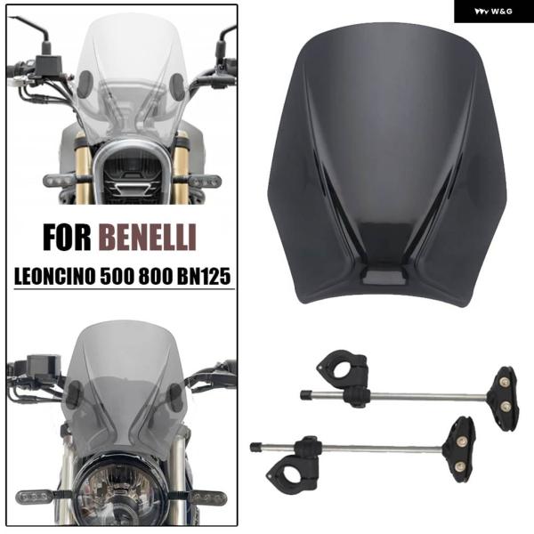 オートバイ ウィンド ディフレクター スクリーン ウインドシールド 汎用 ブラケット 付き BENELLI 502C TNT 150 250 251 BN LEONCINO 800 250 500 カスタム パーツ アクセサリーPainte...