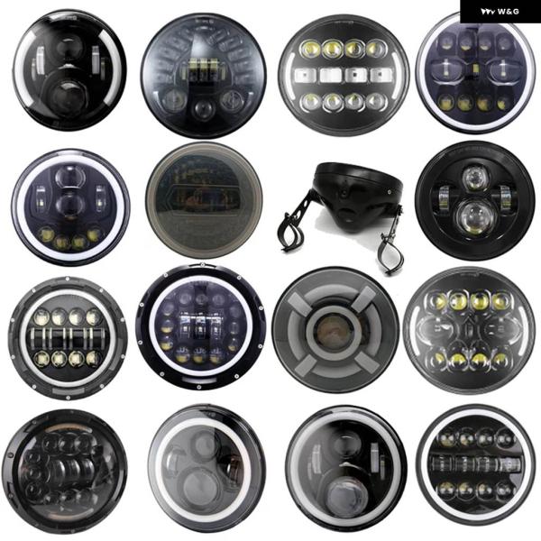 93-08 ドゥカティ モンスター 1000 600 ブラック 7インチ バイク LED ヘッドライト カワサキ バルカン VN 500 750 800 900 1600 1700 1500 カスタム パーツ アクセサリーHigh-conc...