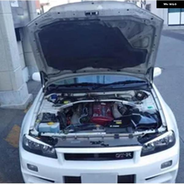 日産 GT-R BNR34 ENR34 1999-2002 日産 GTRスカイラインクーペ カーボン フロントフード オート ガス スプリング ストラット リフト サポート カスタム パーツ アクセサリーHigh-concerned che...